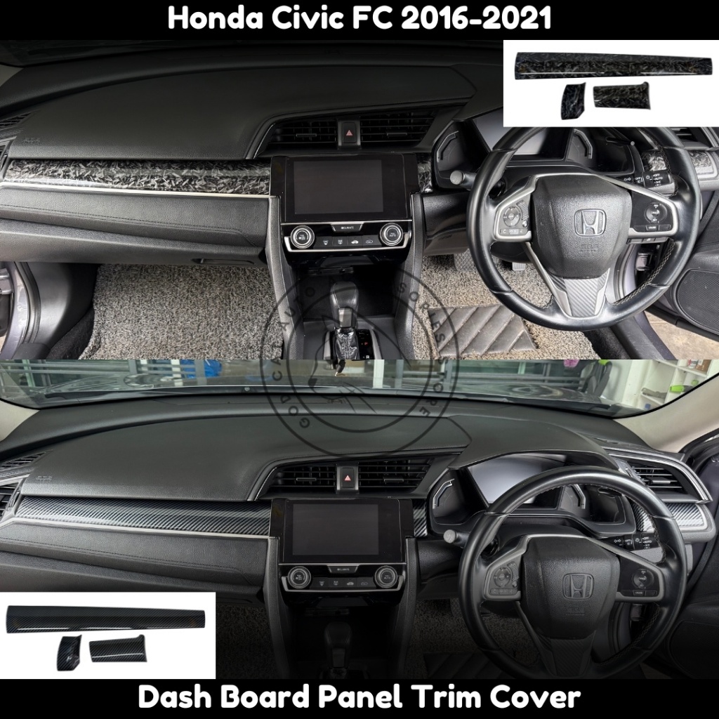Honda Civic Fc 2016-2021 Forged Carbon Trim&Carbon Trim Dash Board ...