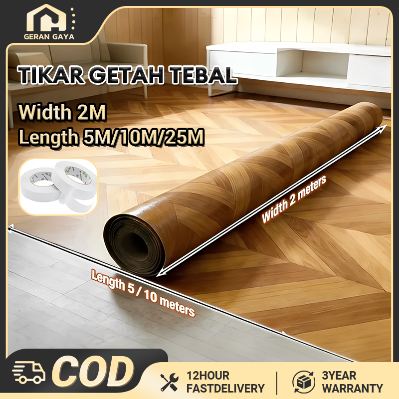 Tikar Getah Tebal 1 Gulung 5-25M Large Size PVC Floor Sticker ...