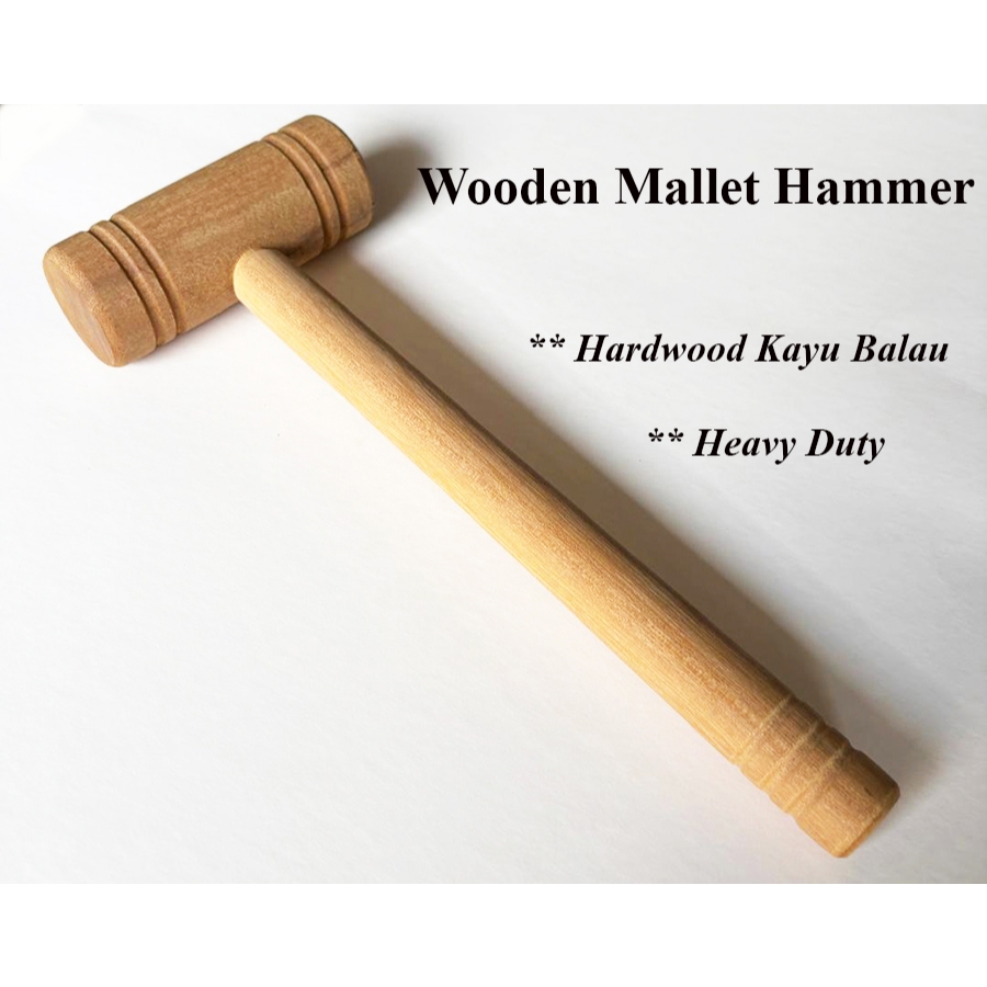 Heavy Duty Hardwood Kayu Balau Wooden Mallet Hammer / Tukul Kayu Keras ...