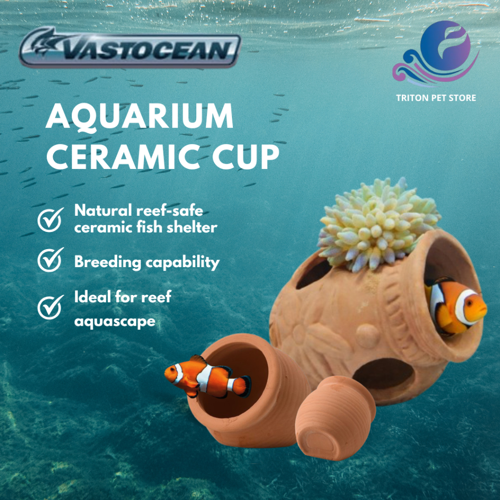 Vastocean Terracotta Aquarium Fish Breeding ceramic Cave Clay Shelter ...