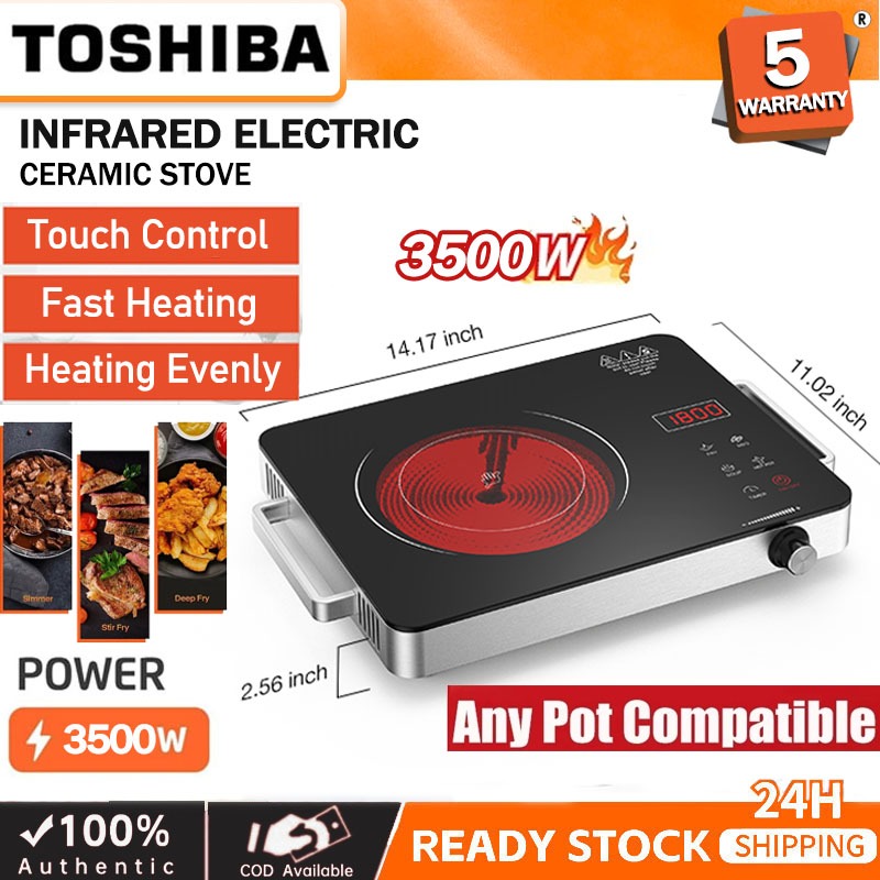 Japan TOSHIBA 3500W Infrared Ceramic Cooker Hob Touch Control ...