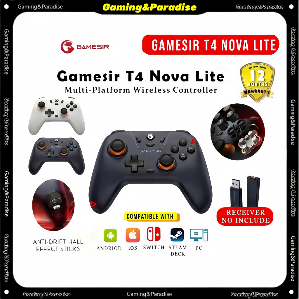 GameSir T4 Nova Lite Sesuai Switch|Hall Effect Tri-Mode Wireless ...