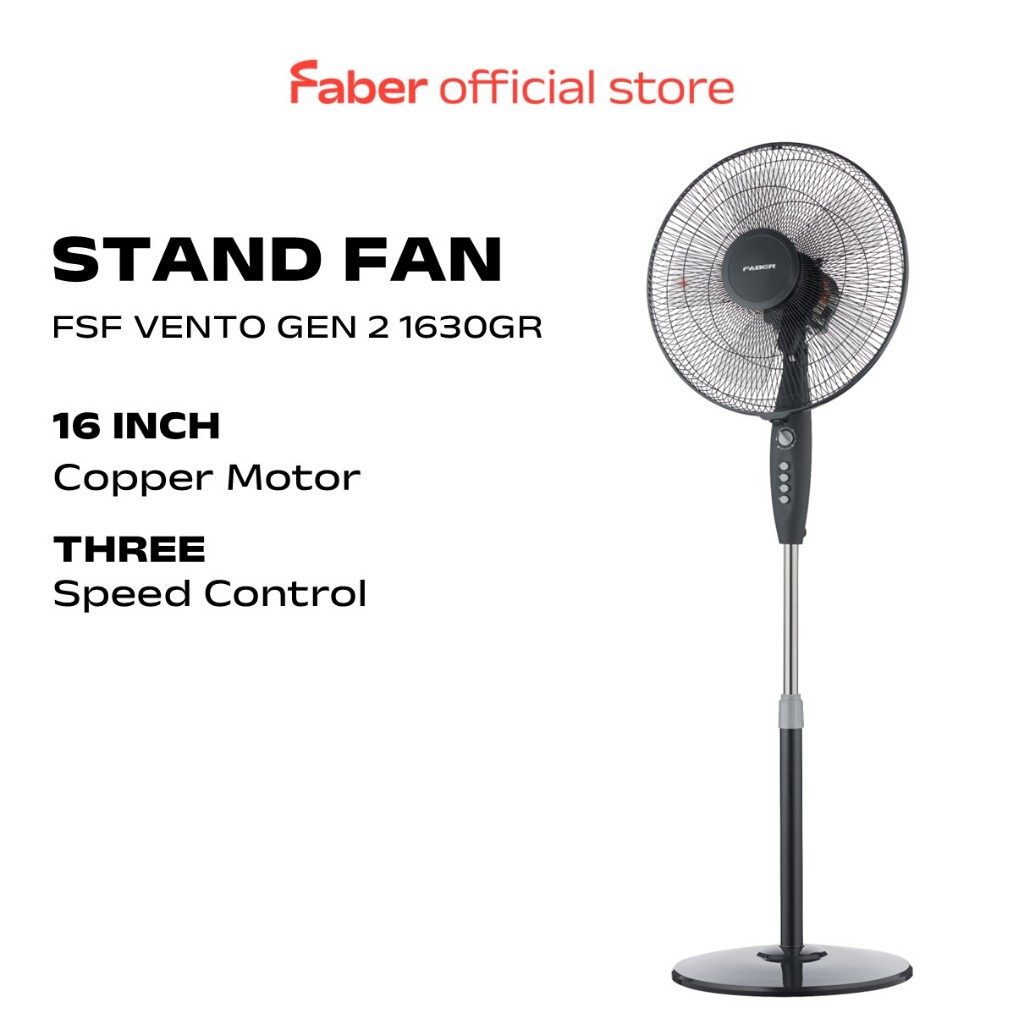 Faber 3-Speed Mode 5-Blade Stand Fan FSF Vento Gen 2 1630GR (16 ...