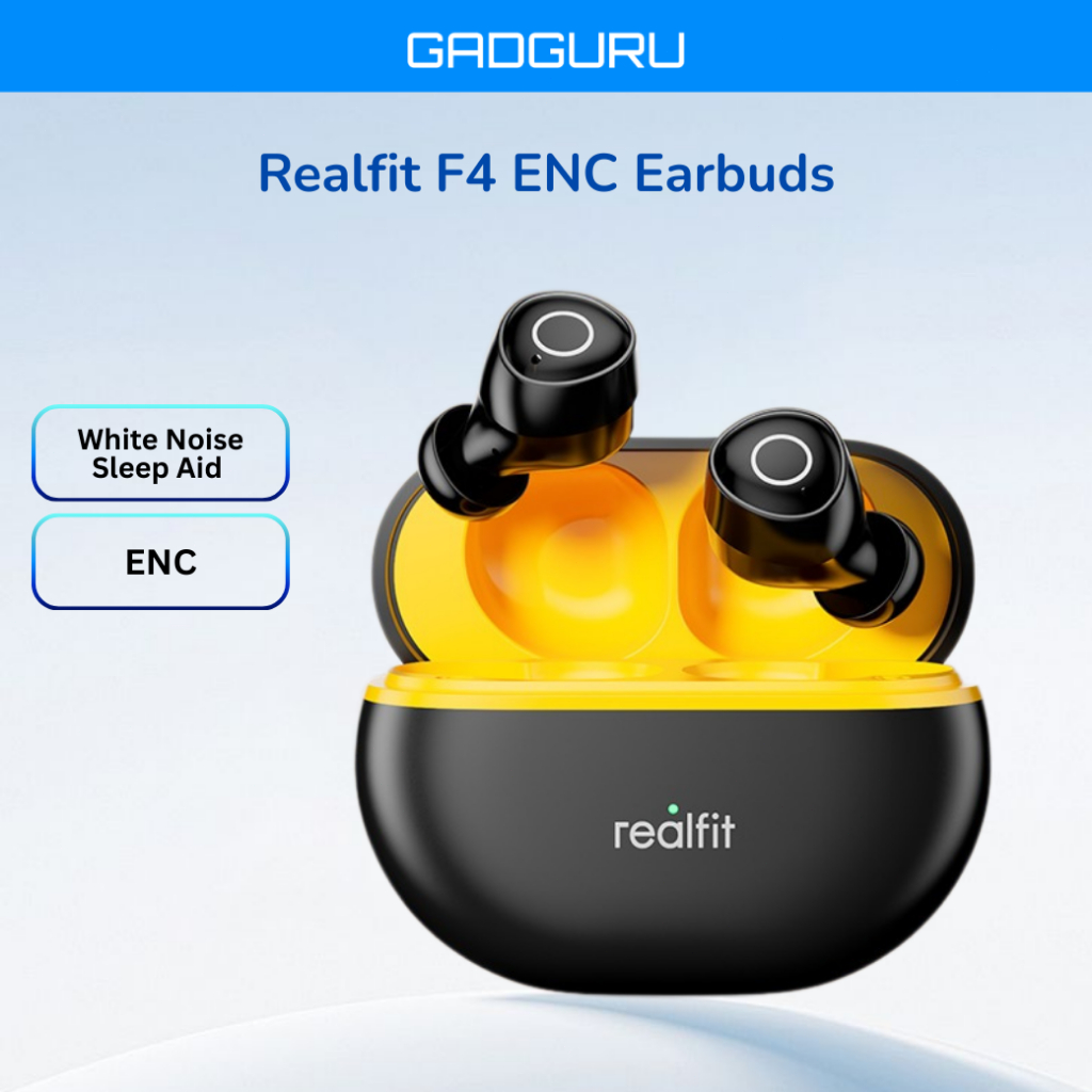 GADGURU Realfit F4 Bluetooth Earphone AI Noise Canceling Sport Headset ...