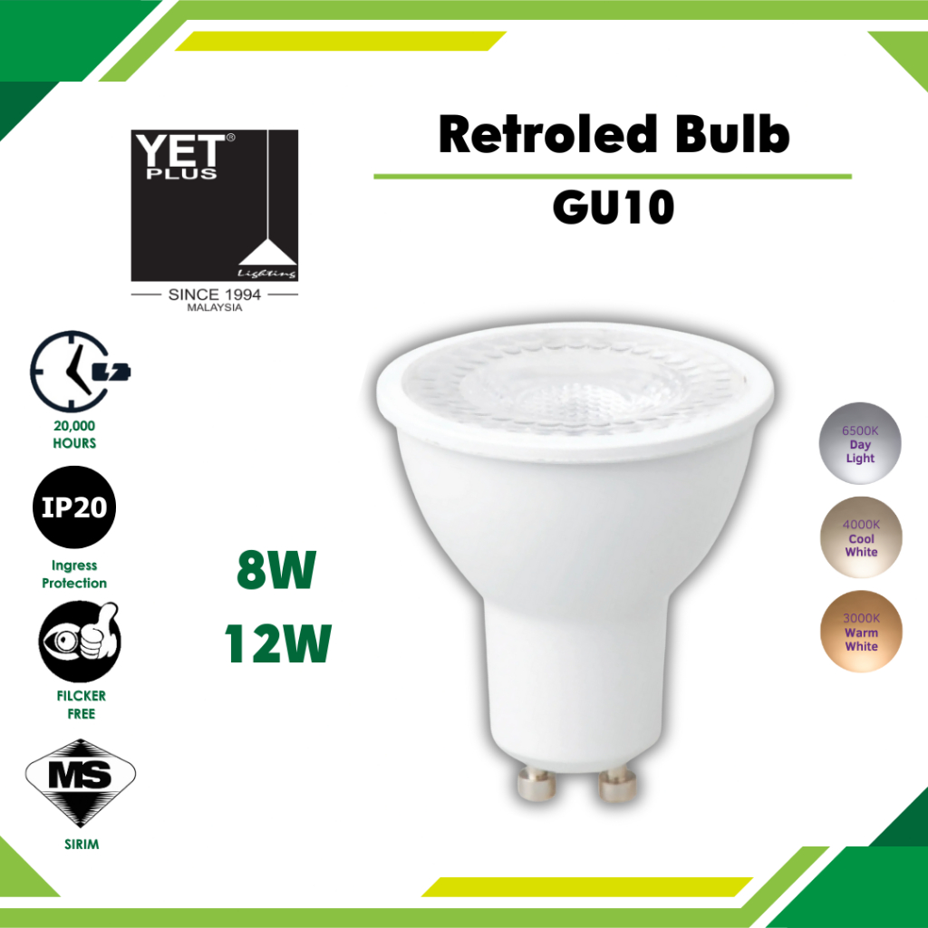 YETPlus GU10 SMD LED SIRIM Bulb Mentol 灯泡 - Warm White/Cool White ...