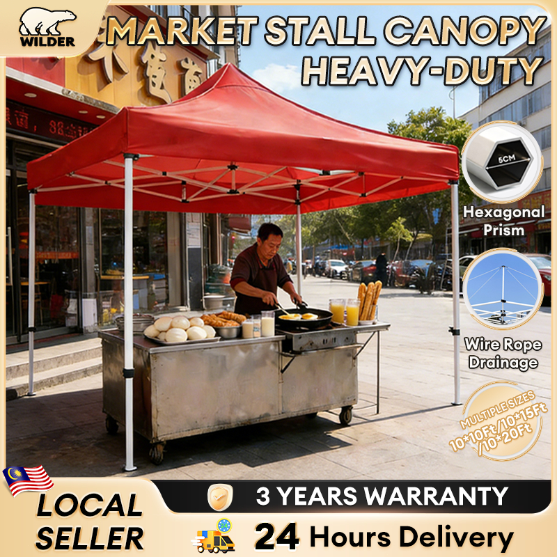 WTHB Khemah 10x10 Heavy Duty Folding Canopy Full Set Night Market ...