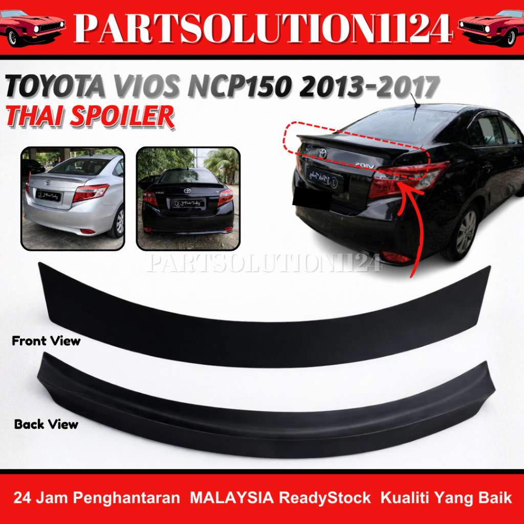 TOYOTA VIOS NCP150 KELI 2013-2017 THAI VERSION SPOILER DUCKTAIL ...