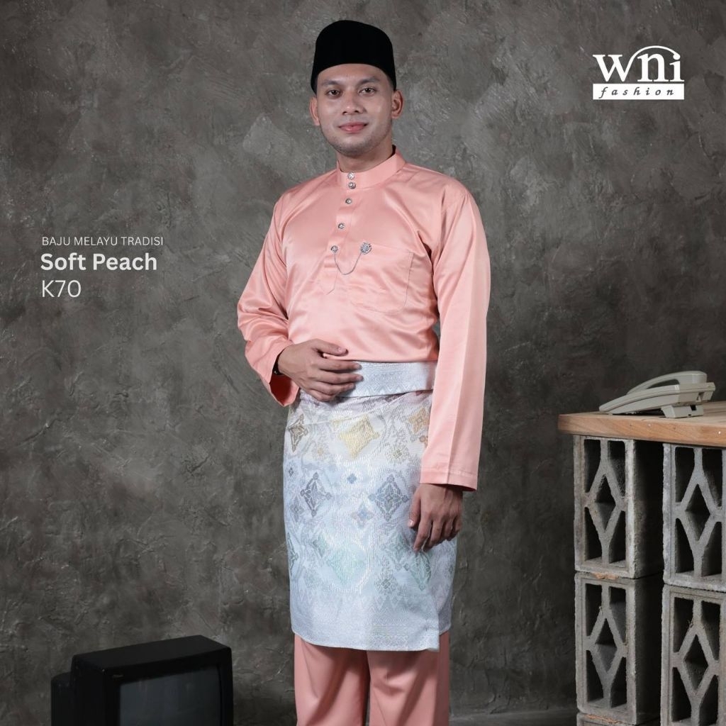 BAJU MELAYU TRADISIONAL SOFT PEACH (BERPESAK) | Shopee Malaysia
