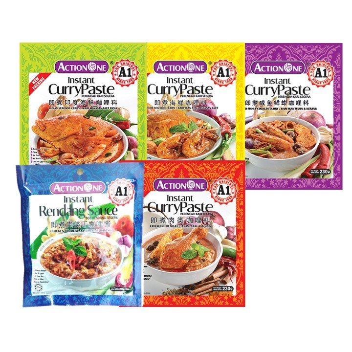 A1 Action One Instant Curry Paste / Perencah Kari Segera【即煮咖喱料 咖喱鸡 咖喱鱼 ...