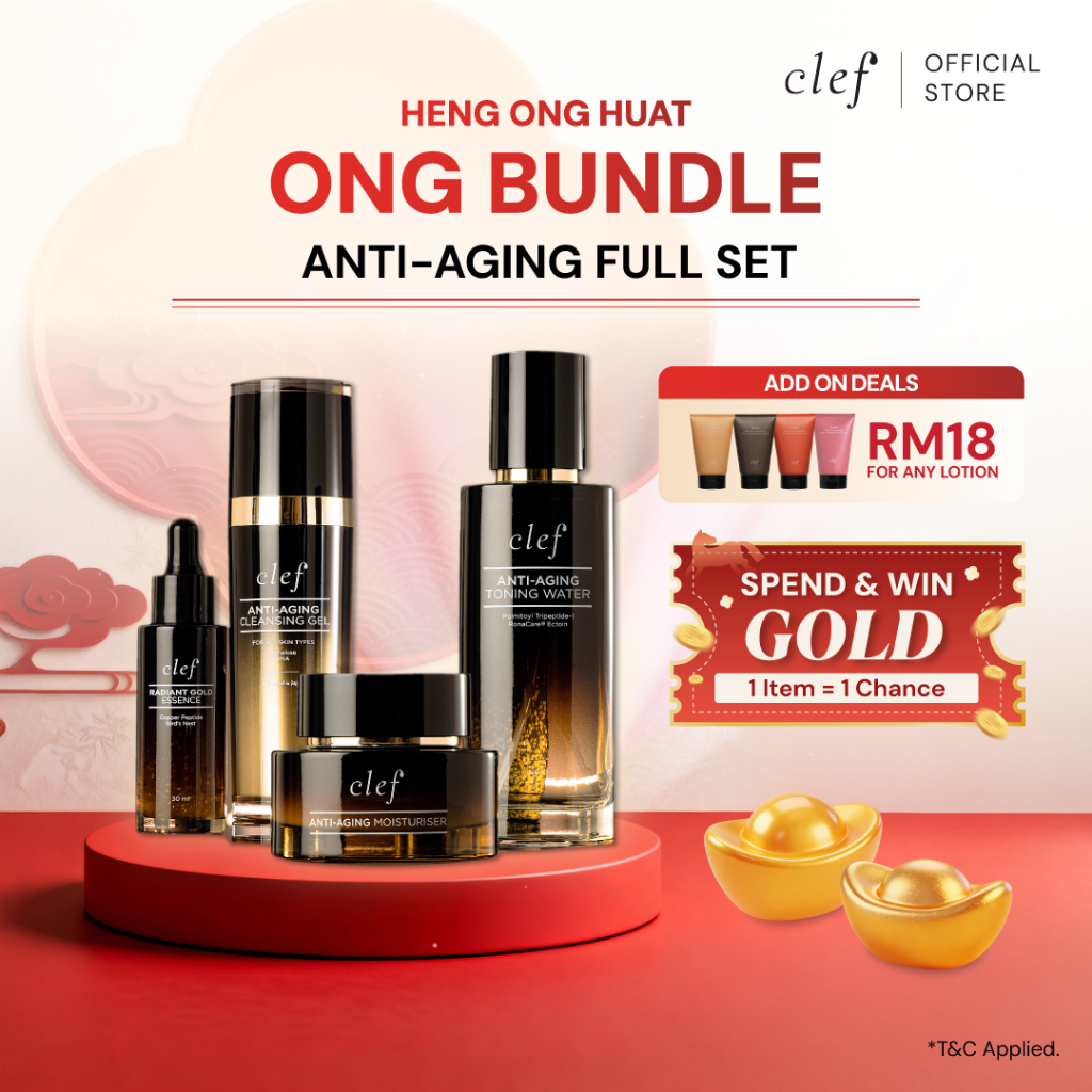 [ONG BUNDLE] CLEF Anti-Aging Essential Set | Cleanser 120ml | Toning ...