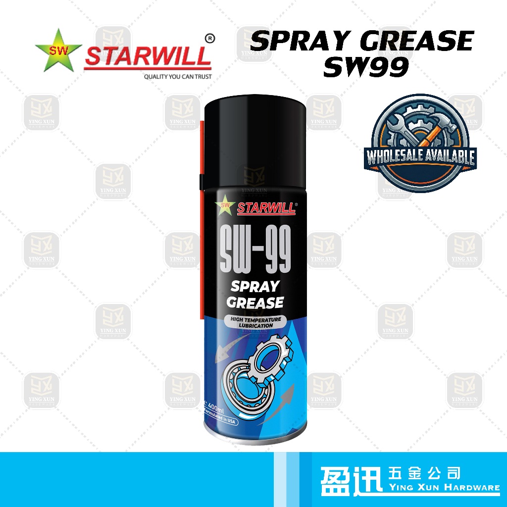 Starwill Spray Grease Sembur Gris High Temperature Lubricant SW99 400ML ...