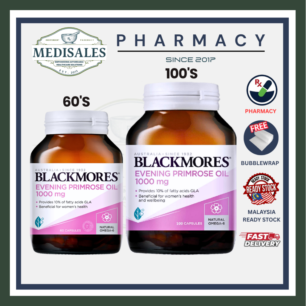 BLACKMORES EVENING PRIMROSE OIL ( EPO )1000MG CAP (60'S | 100'S ...