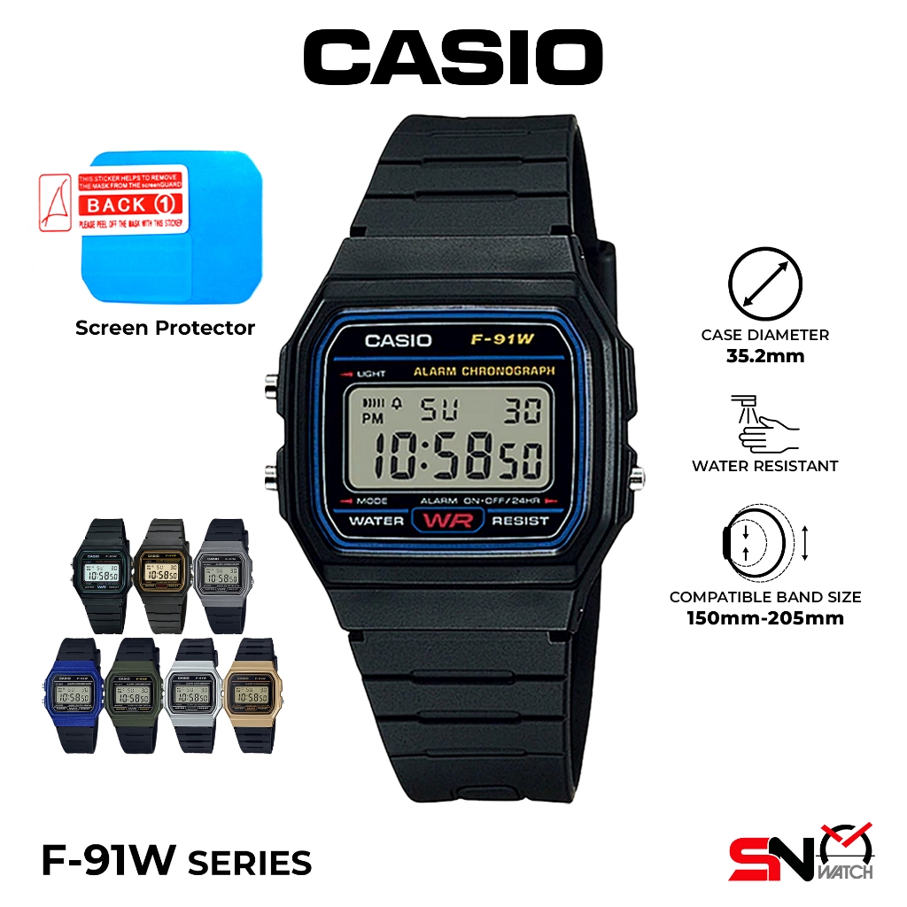 Casio F-91W F-91WM Classic Retro Digital Casual Resin Band Unisex Watch ...