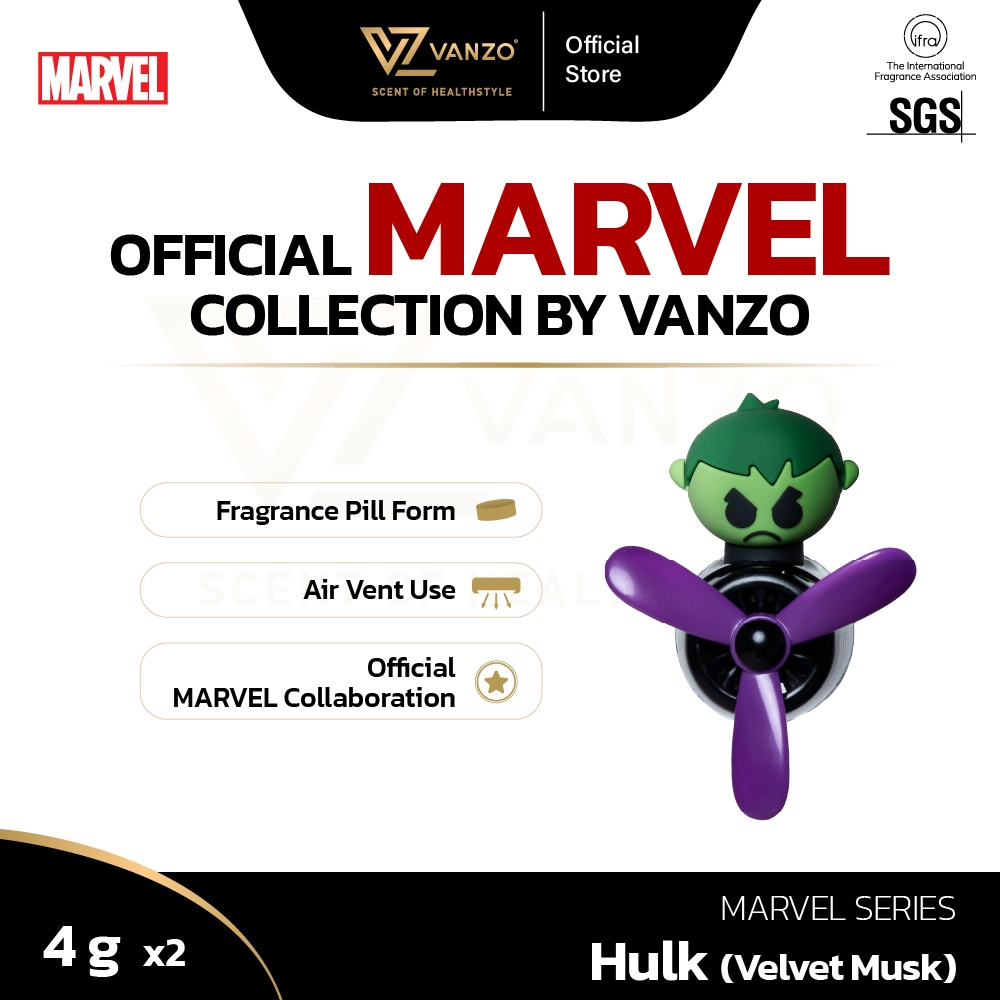 VANZO Marvel Series Car Vent Perfume - Hulk (4g x 2) | Shopee Malaysia