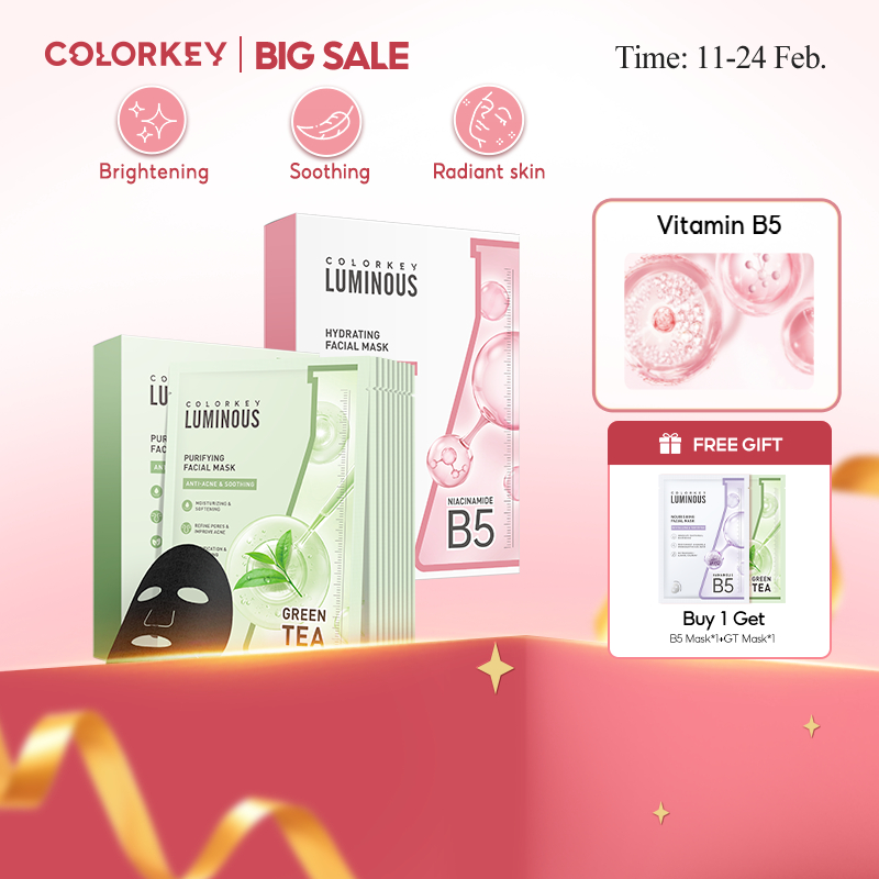 [Oil Control&Brightening]COLORKEY LUMINOUS Hydrating B5 Facial Sheet ...