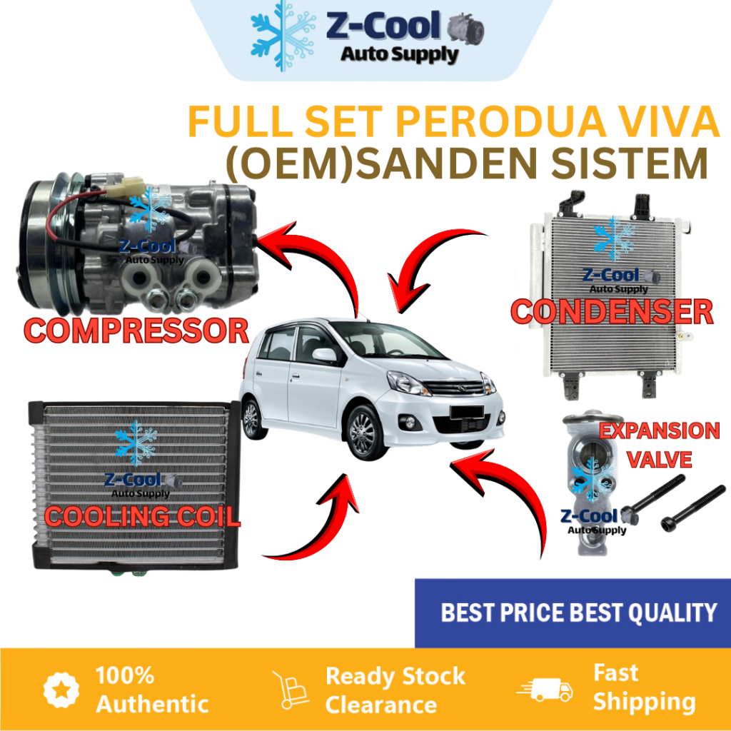 🔥COMBO SET🔥 Perodua Viva Aircond Compressor Local , Valve Sanden ...
