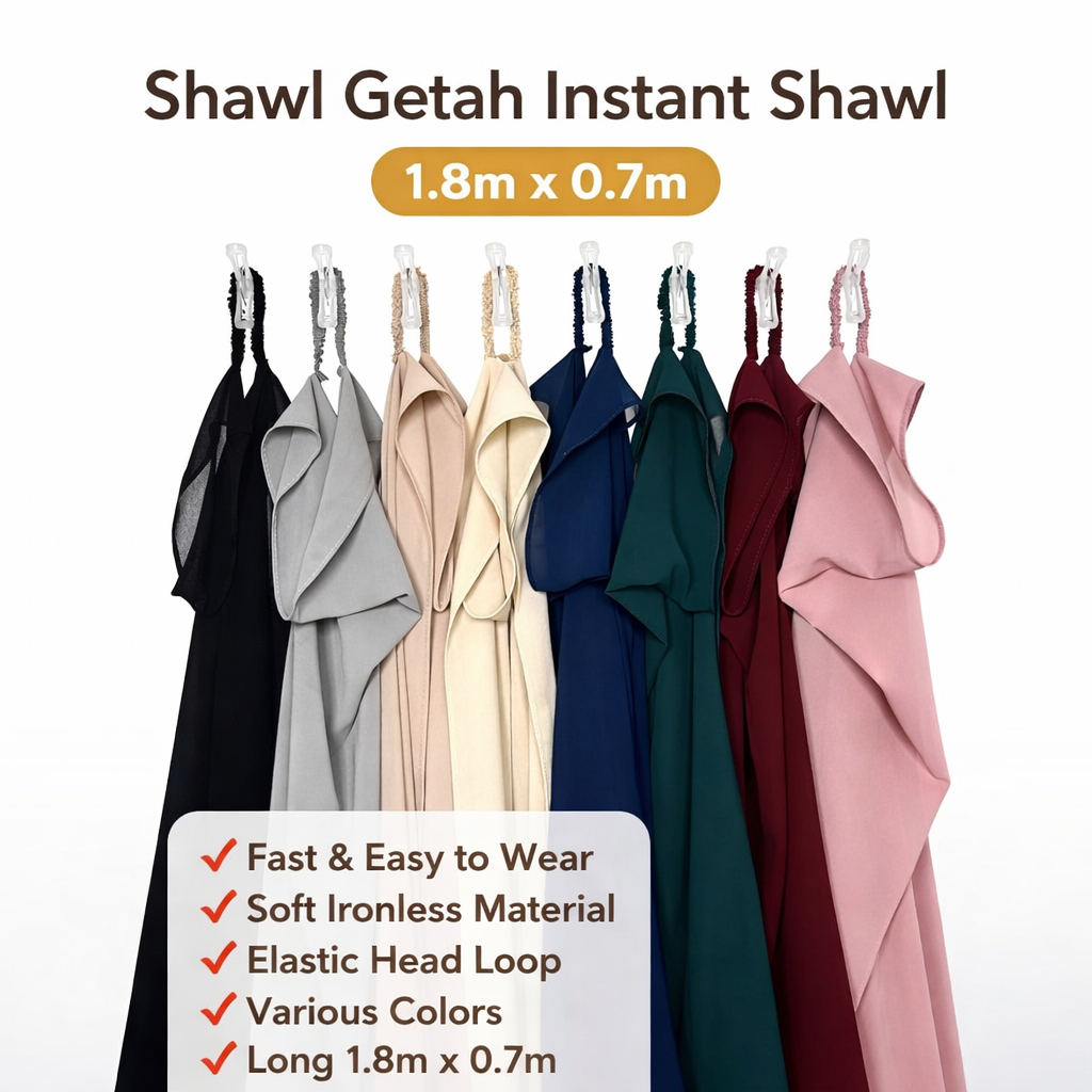 Elastic Band Chiffon Shawl | Instant Hijab | Pinless & Ironless ...