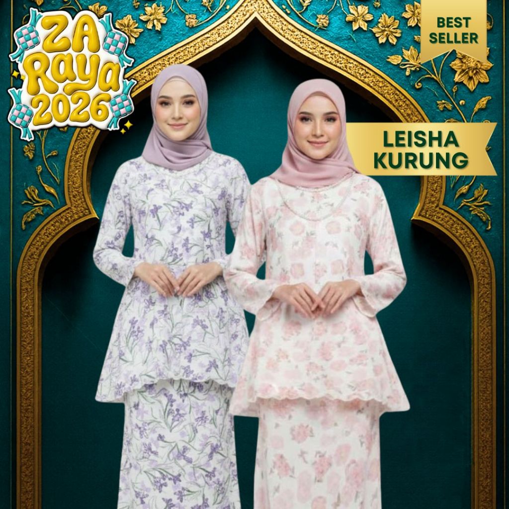 ZOE ARISAH Leisha KURUNG MODEN MUSLIMAH BF Friendly Baju Raya Sulam ...