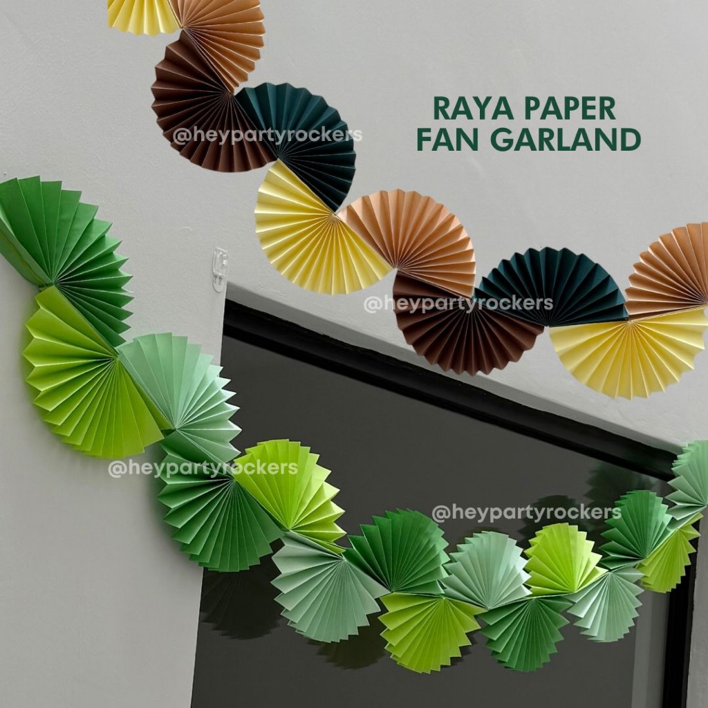 Green Paper Fan Garland for Ramadhan and Raya (1.6meter) | Shopee Malaysia