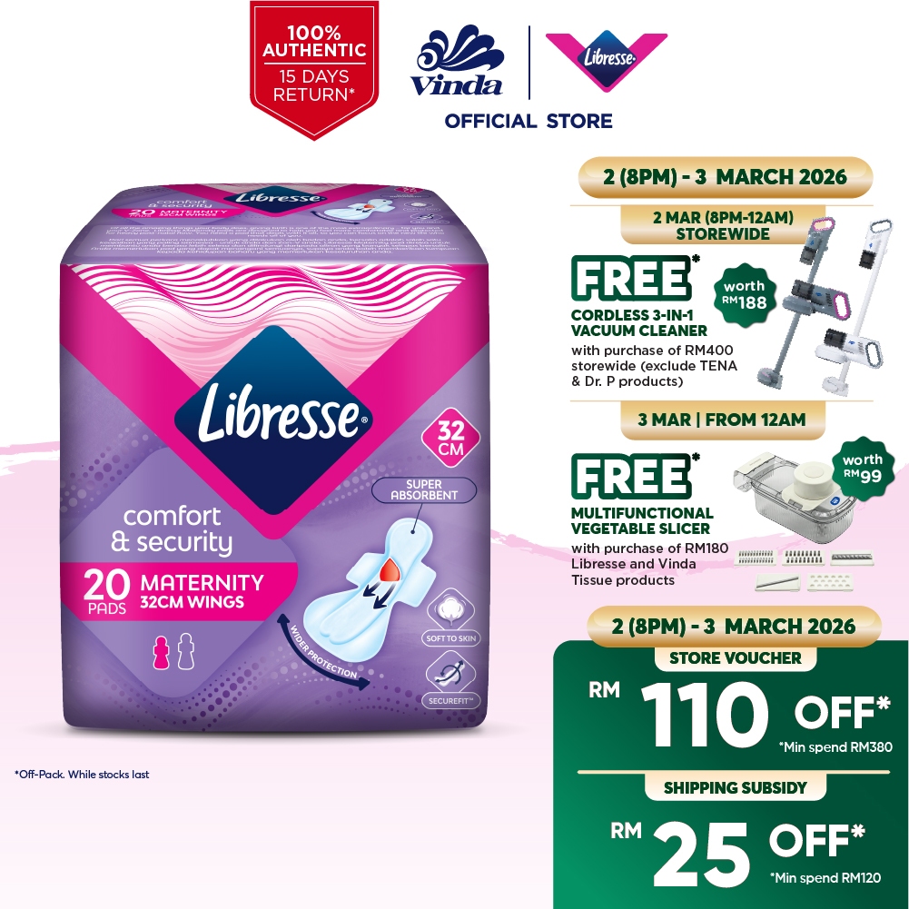 Libresse Maternity Wider Back Night Wings Pads 32cm (20s) | Shopee Malaysia