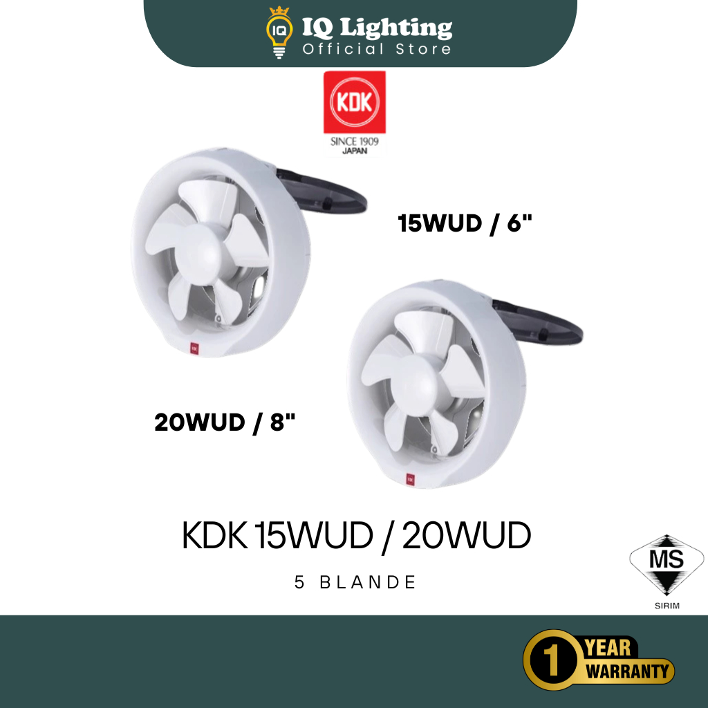 KDK 15WUD 20WUD Glass Mounted Exhaust Ventilating Fan 6" 15WUD 8" 20WUD ...