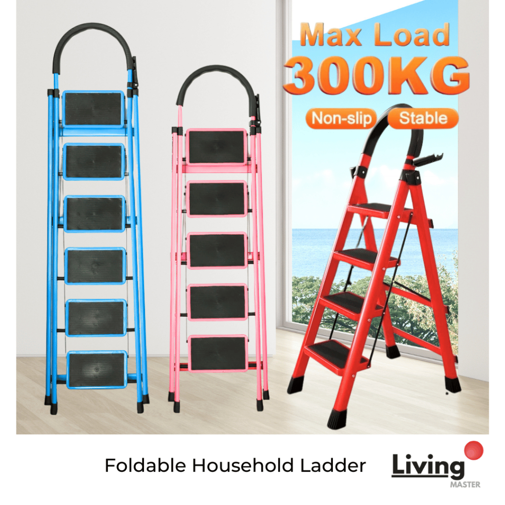 Foldable Ladder Stainless Steel Folding Home Ladder Multifunctional ...