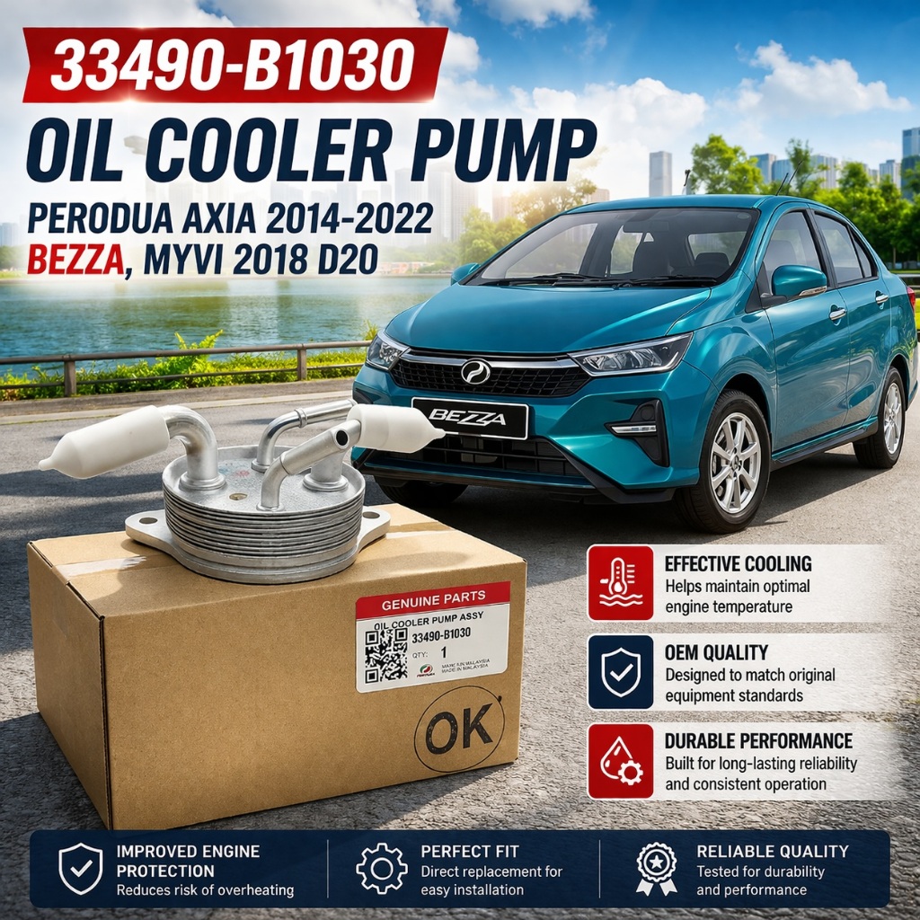 Perodua Axia, Bezza, Myvi D20 2018 Original Oil Cooler Pump 33490-B1030 ...