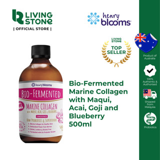 Henry Blooms Bio-Fermented Probiotics Marine Collagen with Maqui, Acai ...