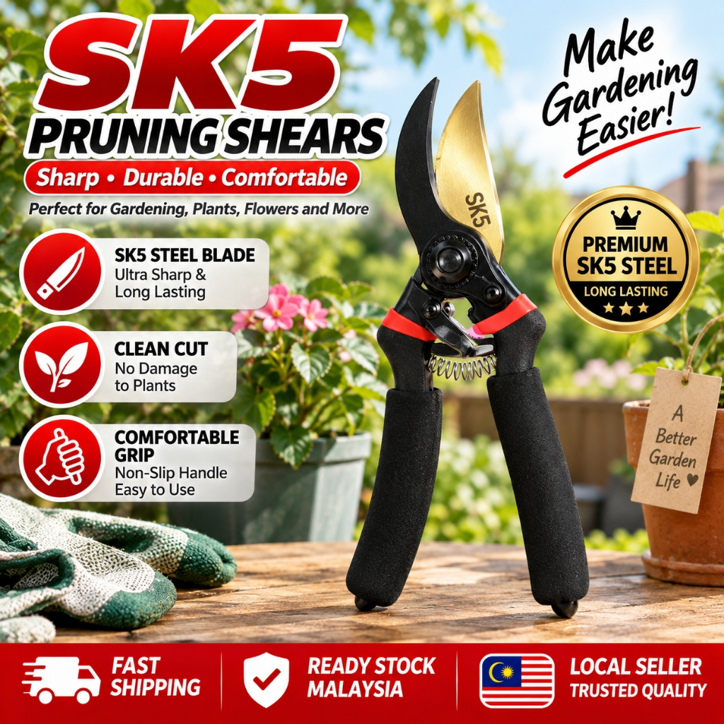 SK5 Pruning Shears Garden Scissors Tree Branch Cutter Plant Trimmer ...
