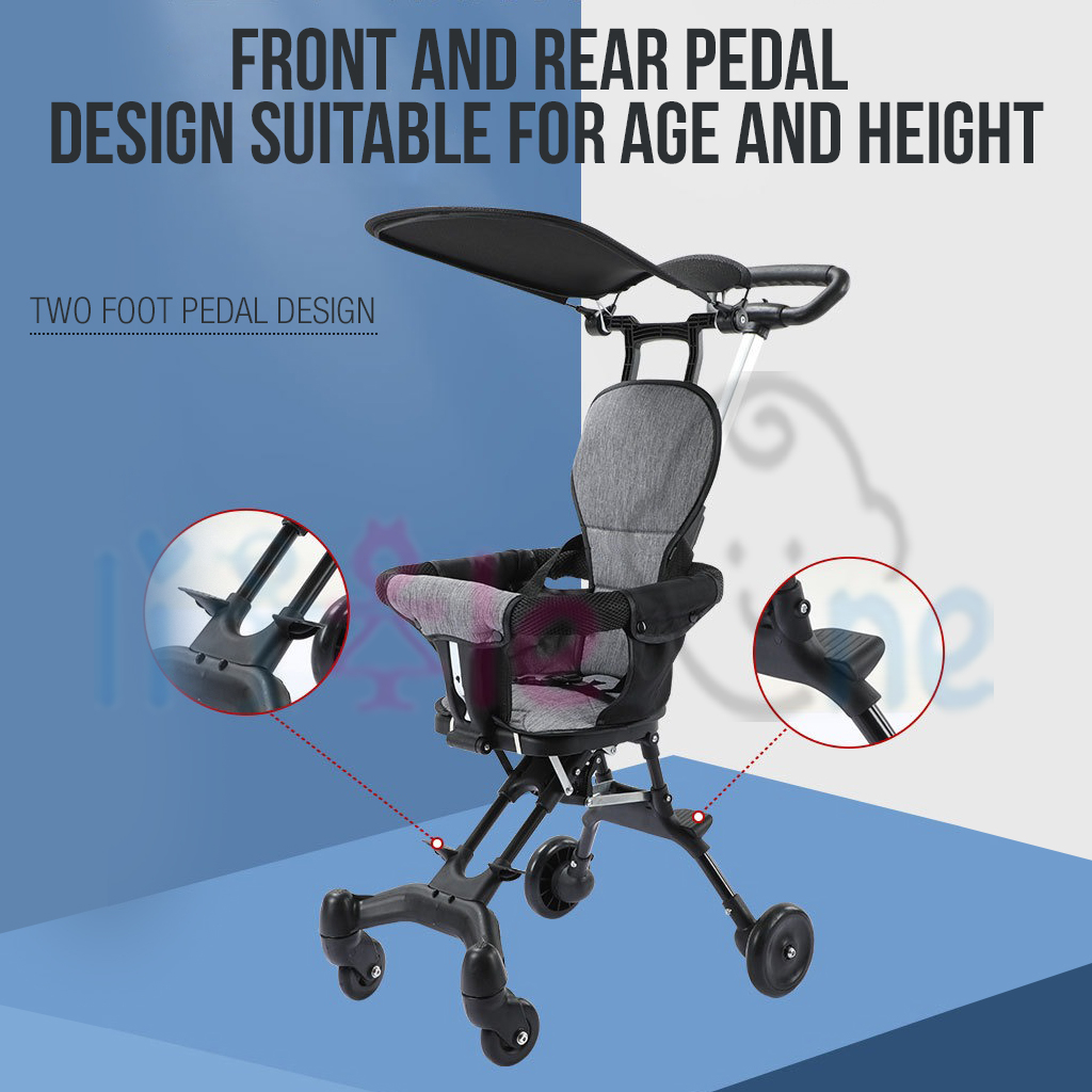 2 Way Magic Stroller (CANOPY TYPE) L1/L2 (WITH BOX) Magic Kids Stroller ...