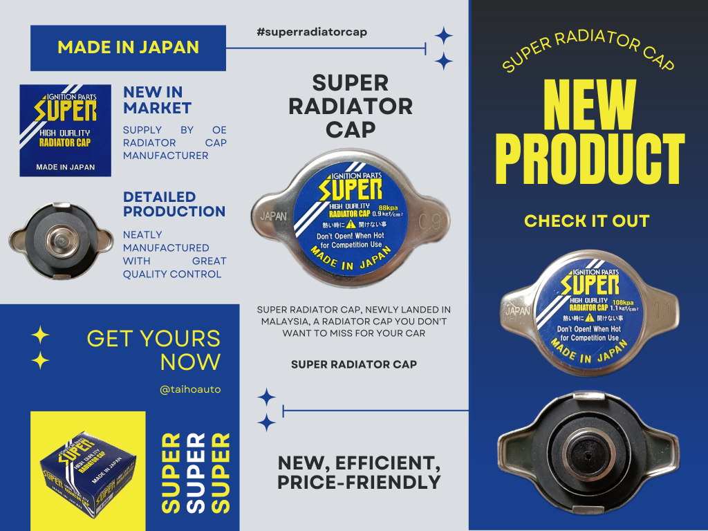 TAIHOAUTO SUPER Radiator Cap R123 R124 R125 R126 R148 Penutup Tangki ...