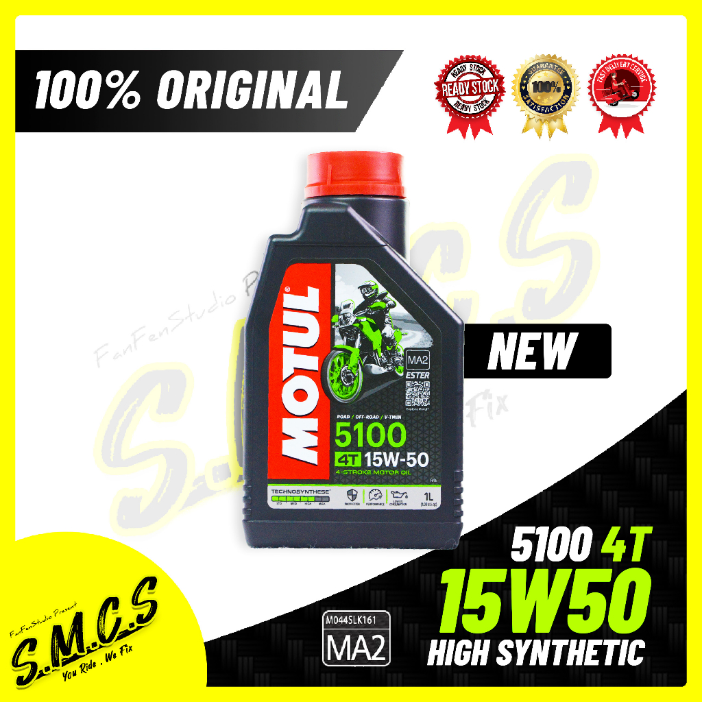 MOTUL 15W50 4T 1L 5100 [NEW] ENGINE OIL MINYAK HITAM MOTUL 5100 HIGH ...