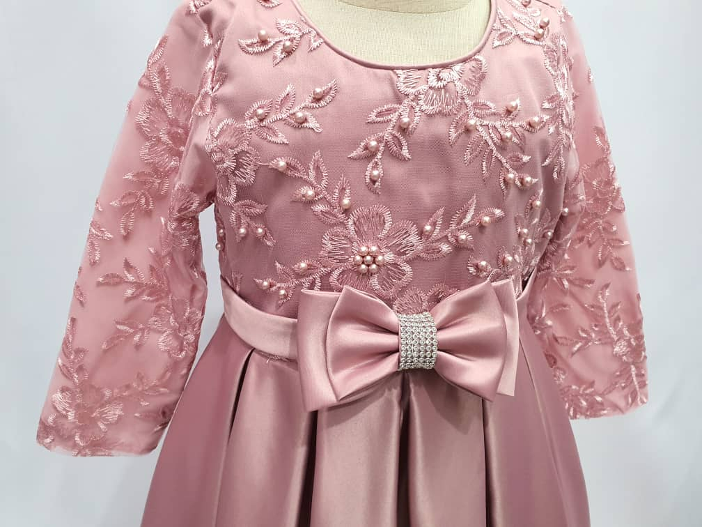 Girl Dress Jubah Budak Perempuan Baju Raya 2024 Sedondon Gaun Birthday ...