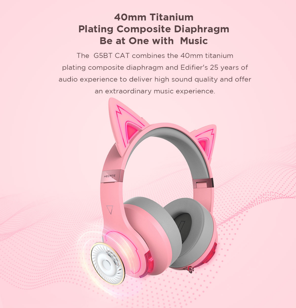 Edifier Hecate G5BT Gaming Headphone - Bluetooth V5.2 | Hi-Res Audio | H+ Sound | Magnetic Cat ...