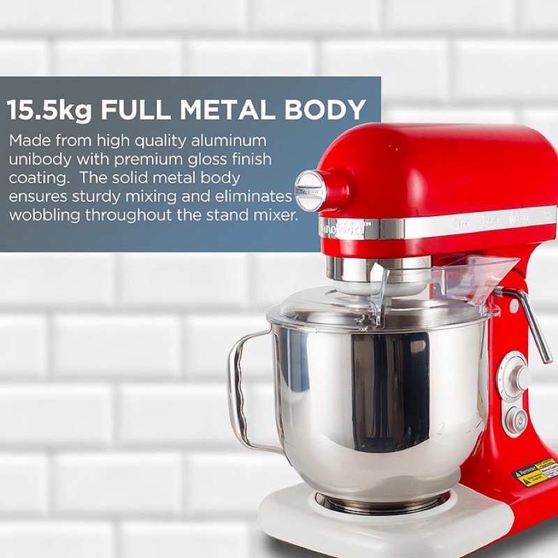 INNOFOOD Professional Series Stand Mixer KT-7500 (7L/500w) Metal Body ...