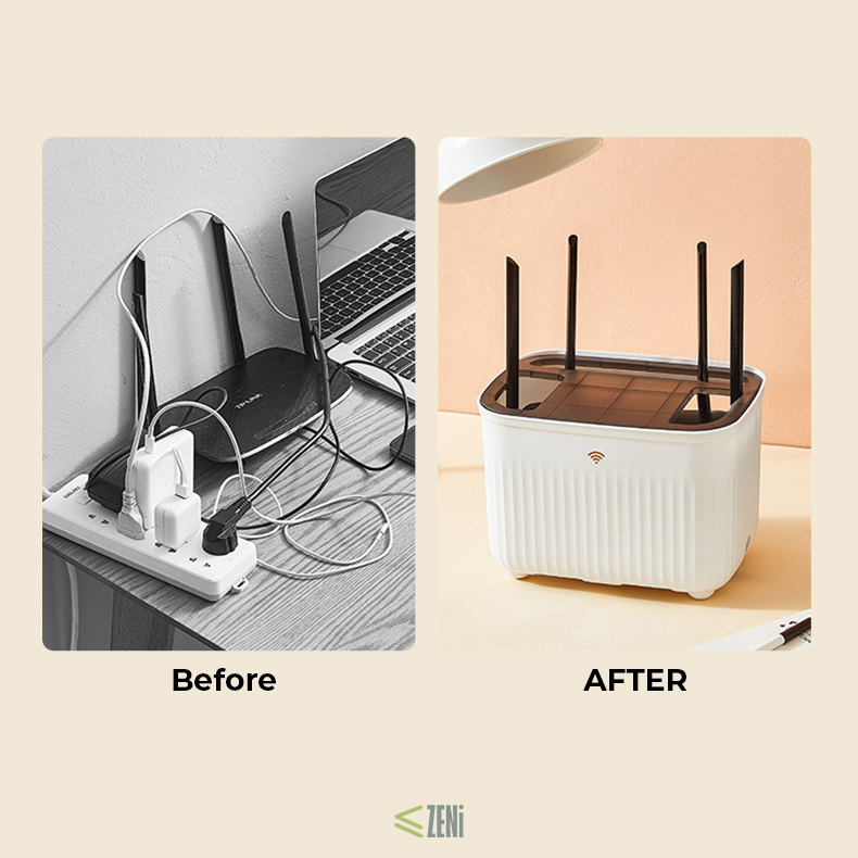 ZENi Wifi Router Organizer Box | Cable Storage Box For Wifi Modem ...