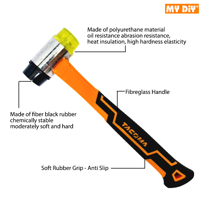 MYDIYHOMEDEPOT - TACOMA Rubber Mallet Double Face Installation Hammer ...