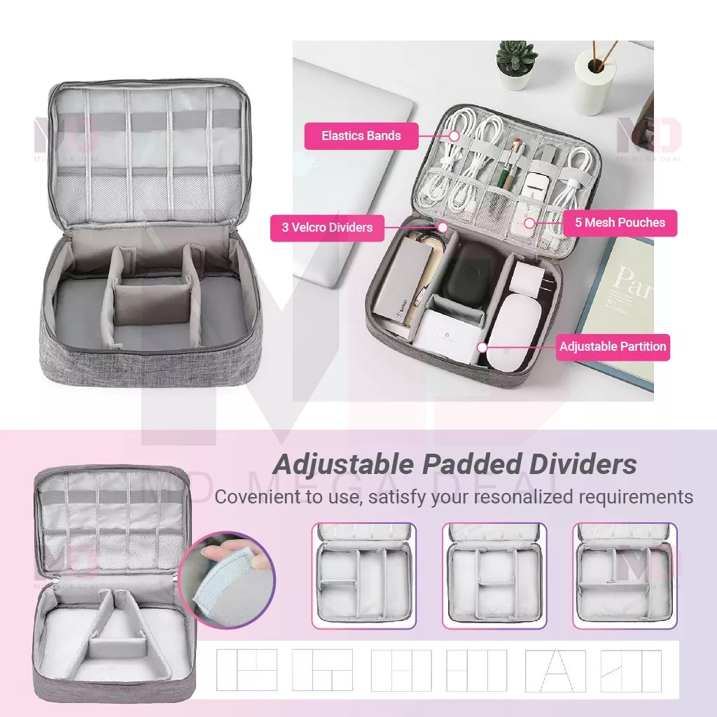 《Mega Deal》Travel Electronic Bags Gadget Organizer Bag USB Cable ...