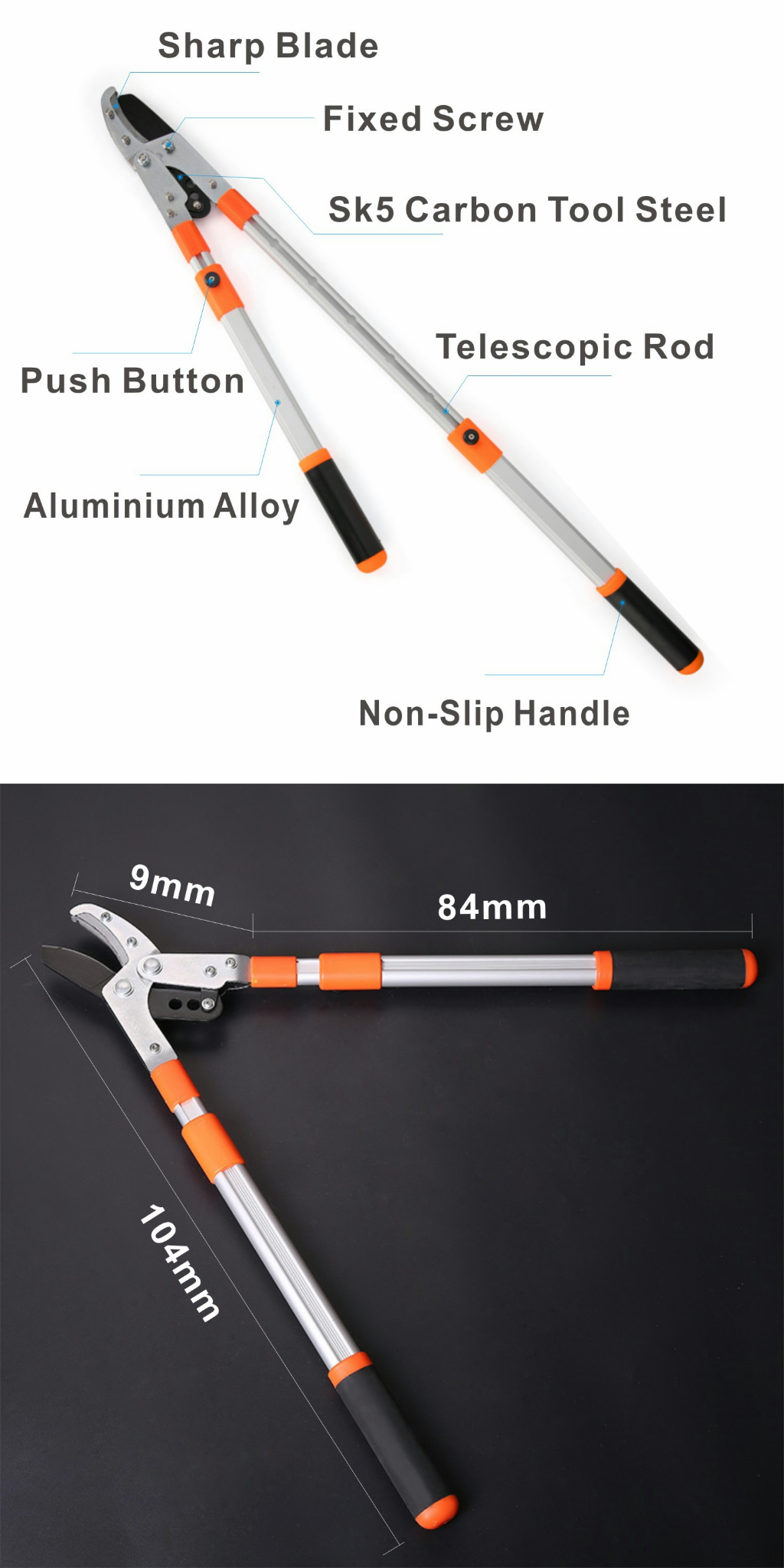 Telescopic Pruning Branch Scissor Cut Branch Shear Antislip Grip ...