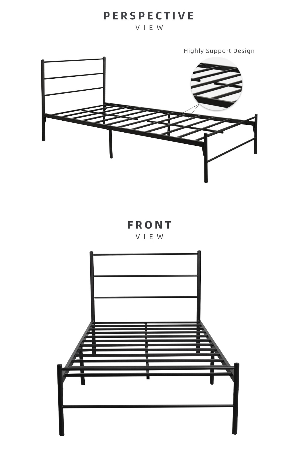 KitchenZ 3V Single Bed Frame Katil Besi Katil Kayu Katil Murah Powder ...