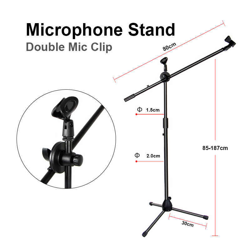 Microphone Mic Stand With Mic Holder | Mike Stand Meja Clip Clamp Stand ...