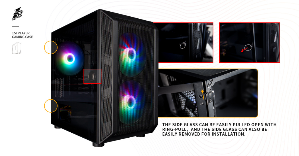 1st Player DK D3 Black | Micro ATX Tempered Glass M-ATX PC Gaming Casing | Shopee Malaysia