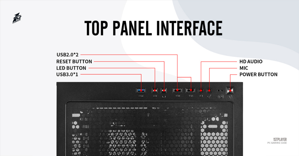 1st Player X4-M Black | Micro ATX Front PC Gaming Casing | Metal Mesh ...