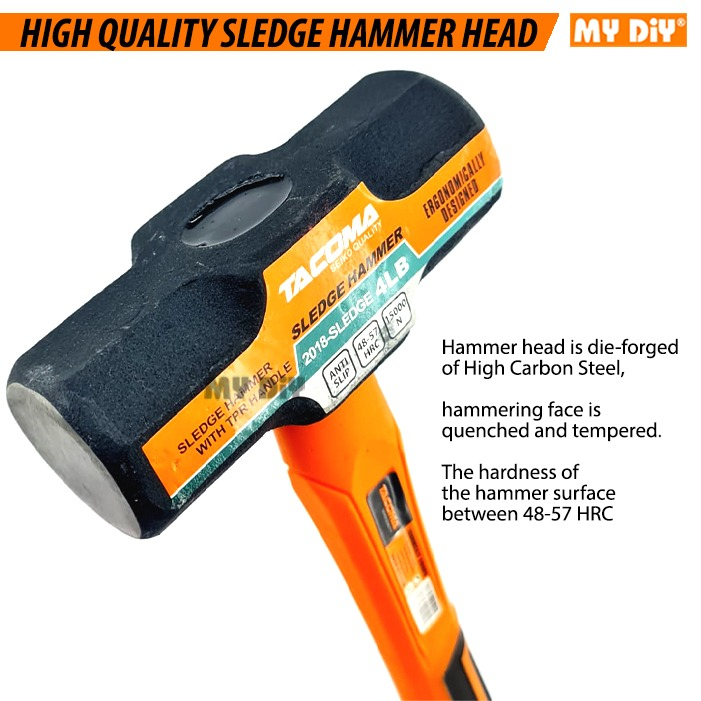 MYDIYHOMEDEPOT - HEAVY DUTY TACOMA SLEDGE HAMMER WITH TPR ANTI SLIP ...