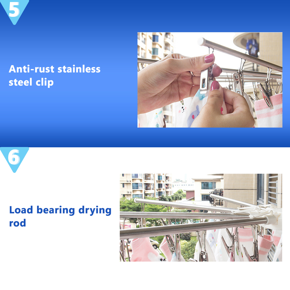 Encora Foldable Stainless Steel Baby Clothes Hanger Drying Rack with 40 ...