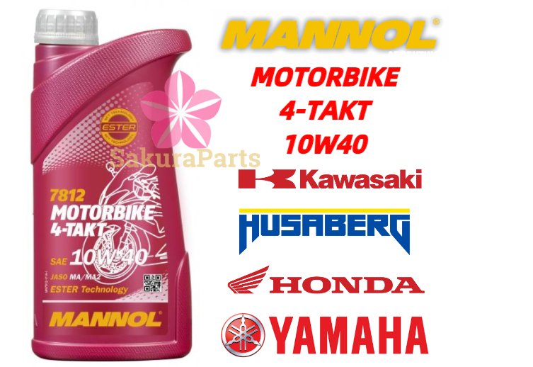 Mannol 7812 Motorbike 4T+Ester SAE 10W40 Motor Engine Oil 1L YAMAHA ...