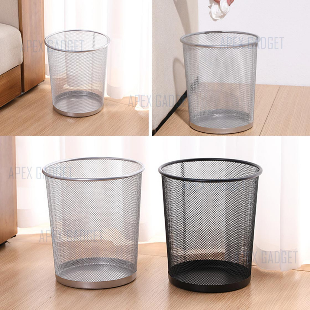 Metal Mesh Dustbin Metal Wire Mesh Waste Rubbish Bin Office Metal ...