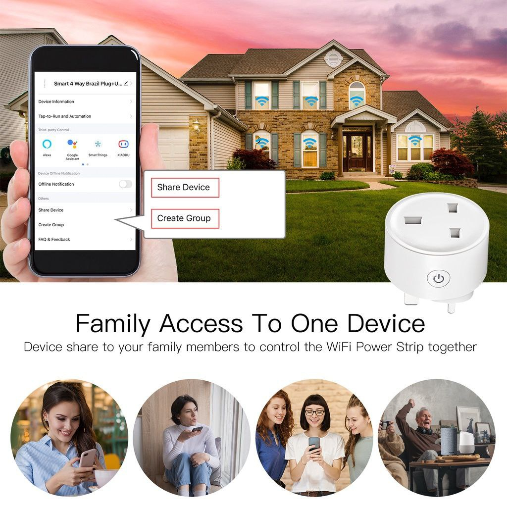 Smart WiFi Timer Plug Smart Power Socket Tuya Plug Power Monitor Voice ...