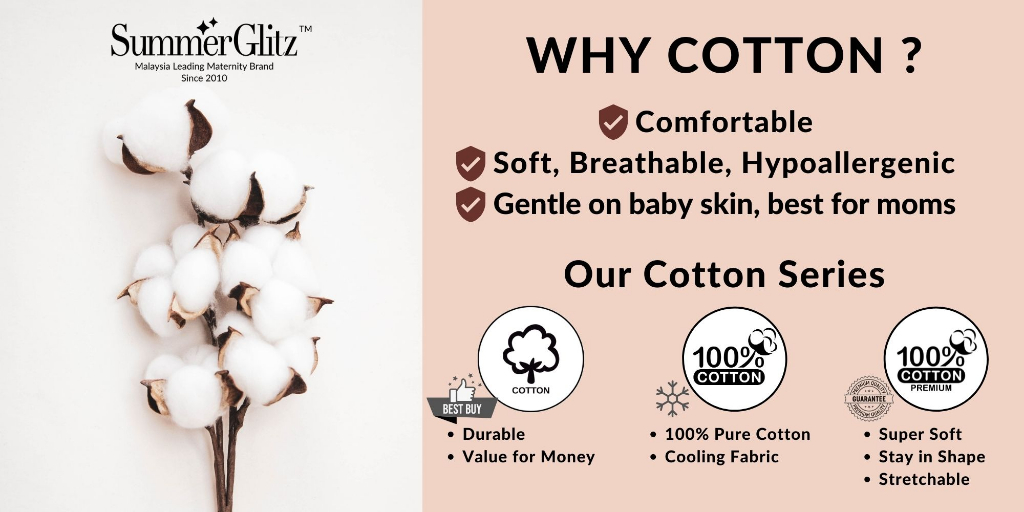 SUMMERGLITZ Maternity Cotton Long Skirt Mengandung Pregnant Kain ...