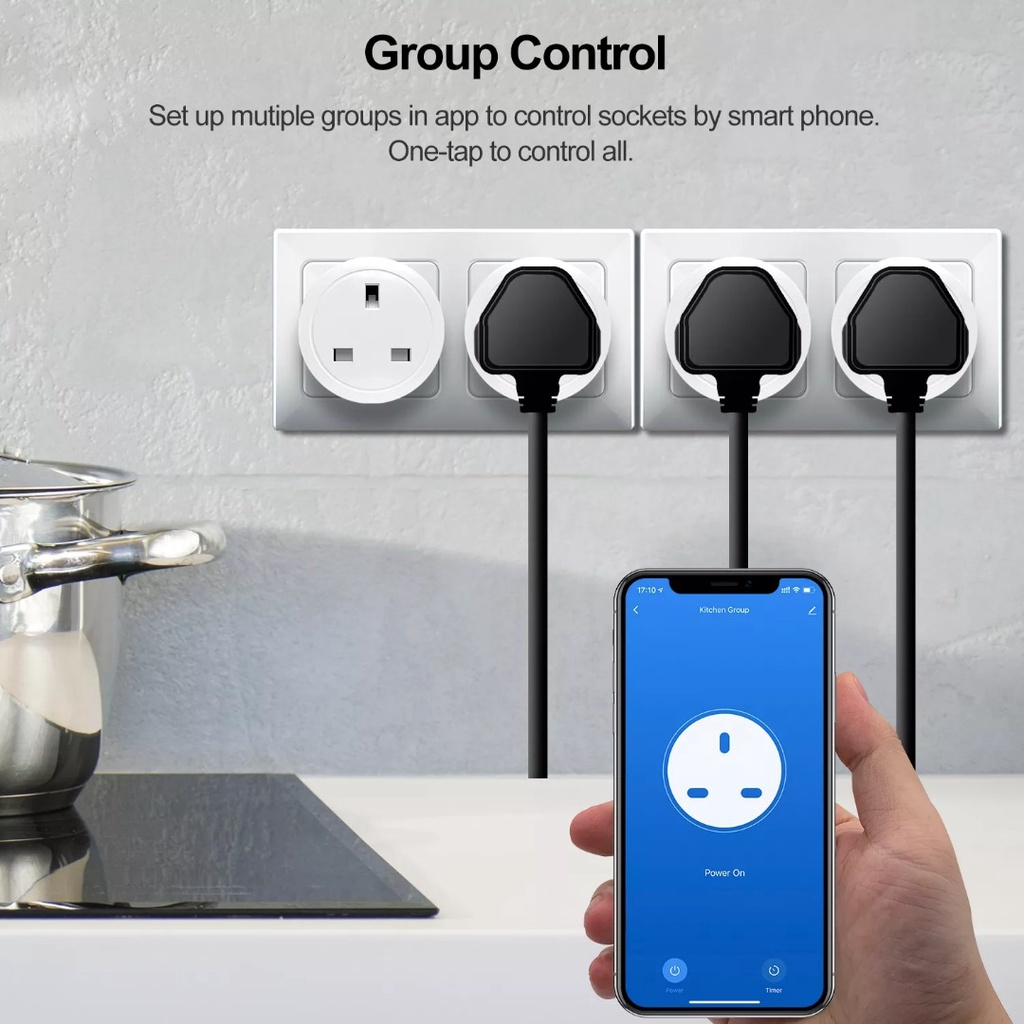 Smart WiFi Timer Plug Smart Power Socket Tuya Plug Power Monitor Voice ...